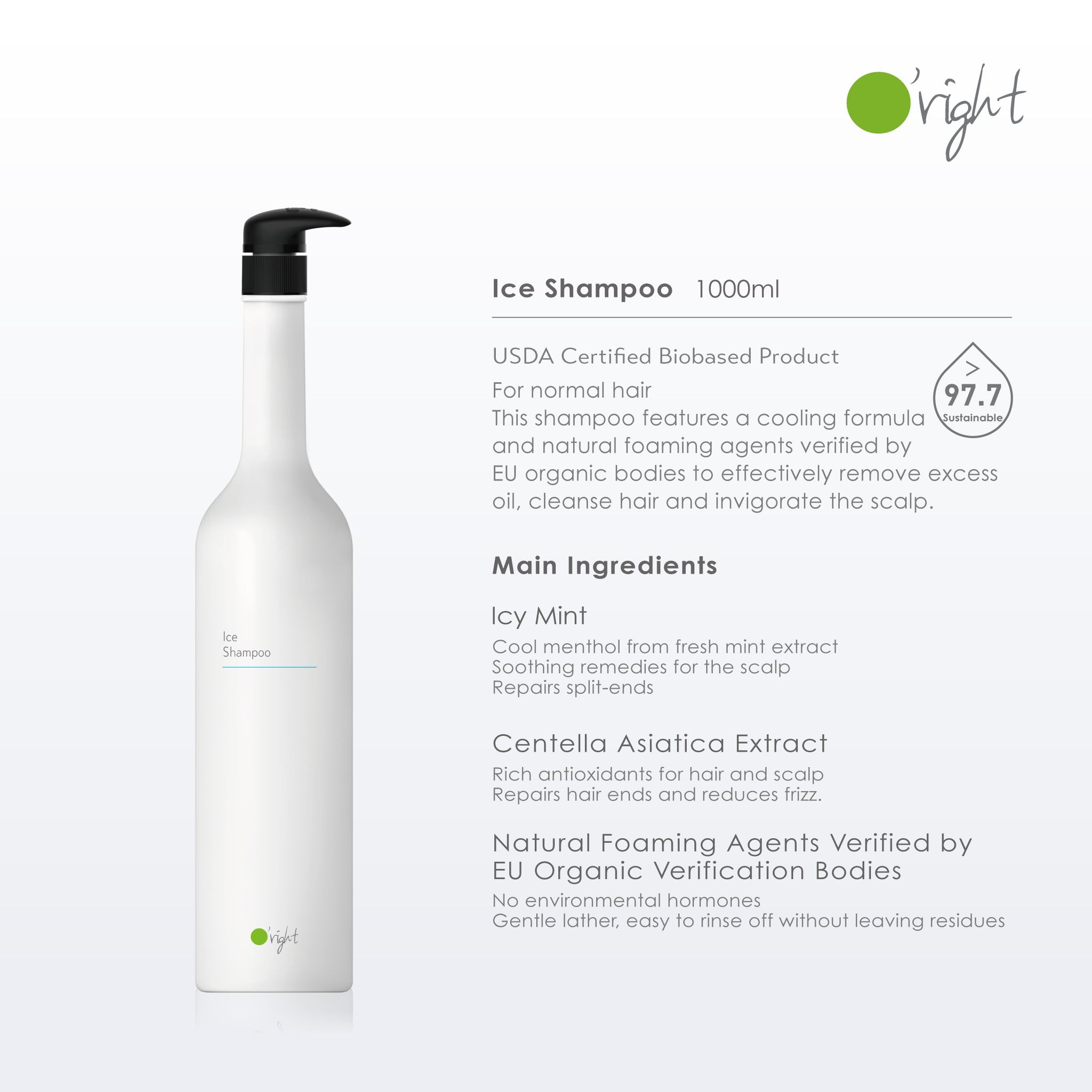 O'RIGHT ICE SHAMPOO 1000ML – O'Nature