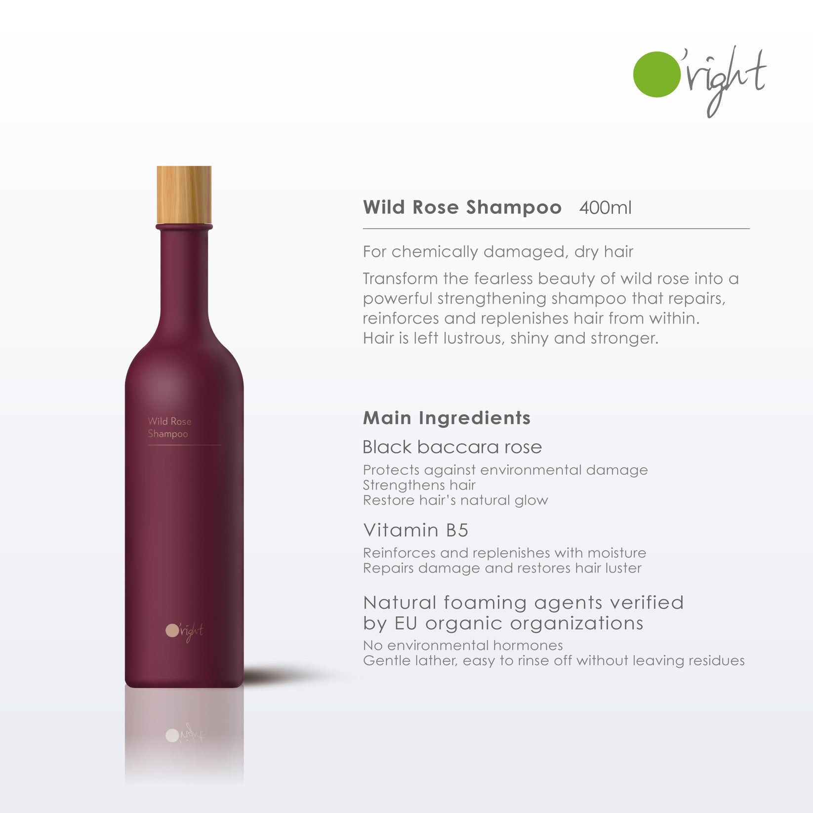 O'right Wild Rose Shampoo 400ml – O'Nature